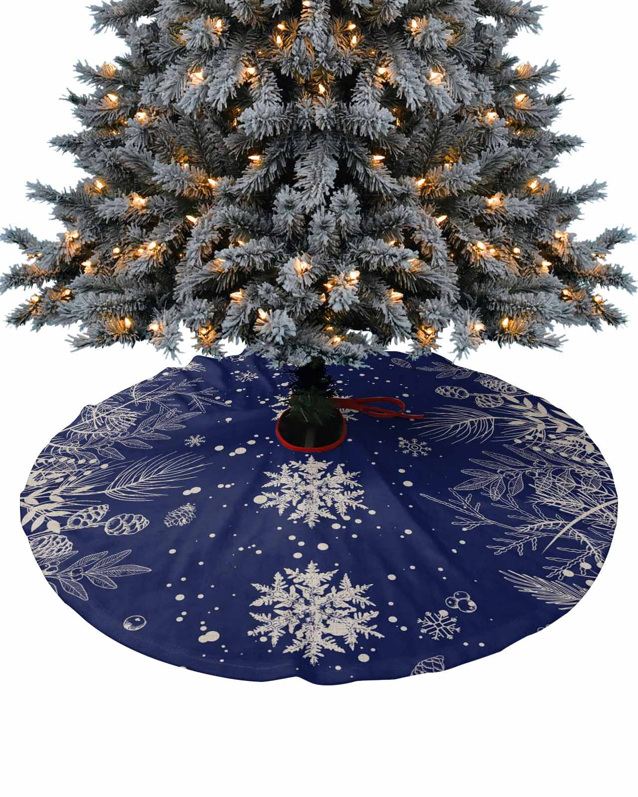 Blue Snowflake Christmas Christmas Tree Skirt 36 Inches Large Christmas ...