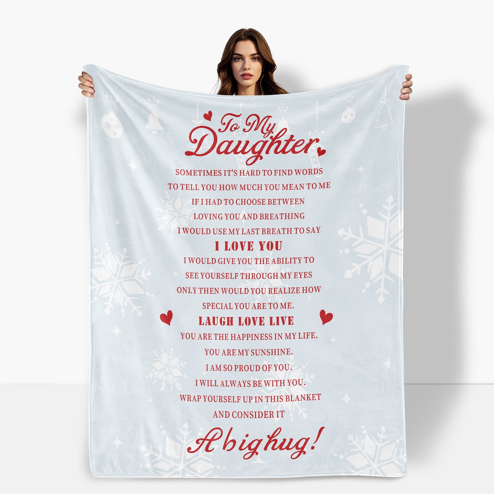 Blue Snowflake Fleece Blanket Encouraging Gift For Daughter With High ...
