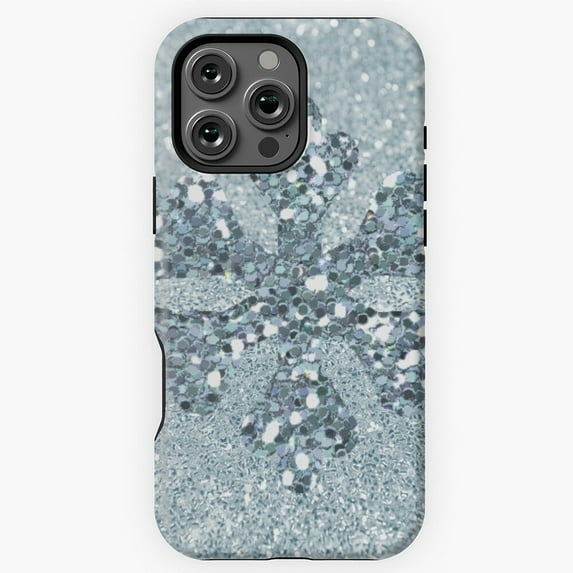 Blue Snowflake Glitter Phone Case for iPhone 11 12 13 14 15 16 17 Pro ...