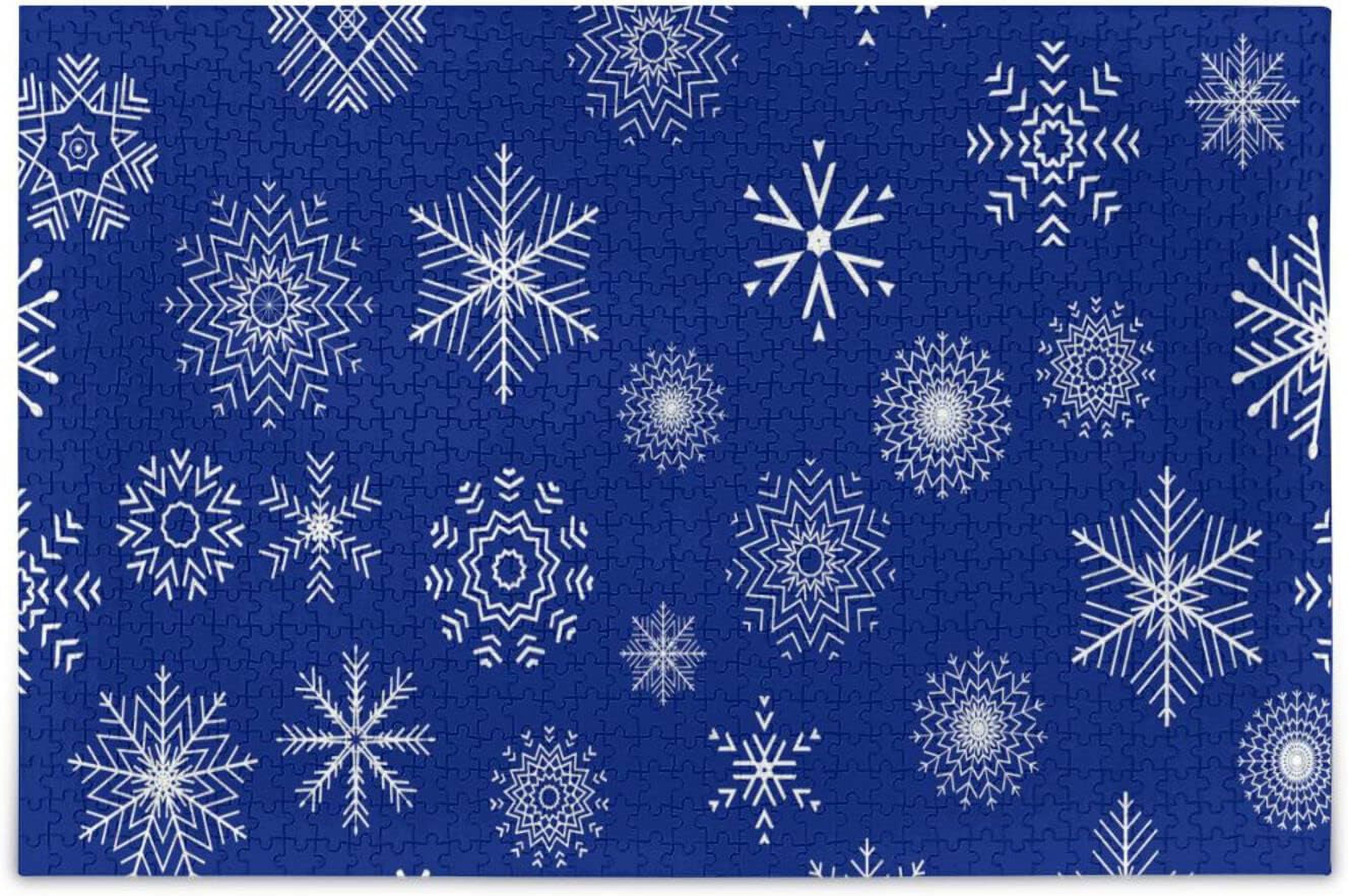 Blue Snowflake Jigsaw Puzzles for Adults 1000 Pieces Fun Educational ...