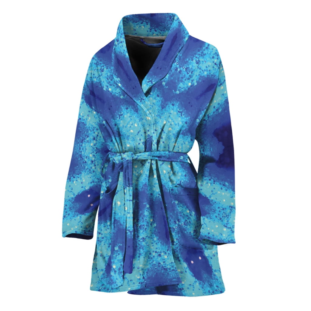 Blue Snowflake Kaleidoscope Women Bathrobe One Size Univeral Fits, Snow ...