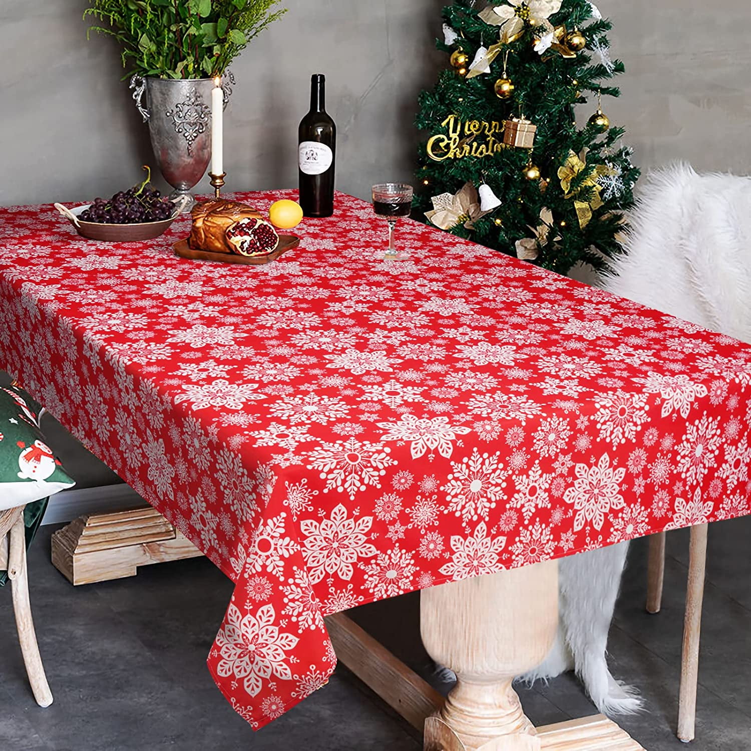 Blue Snowflake New Year Theme Tablecloth Fashion Table r Accessories ...