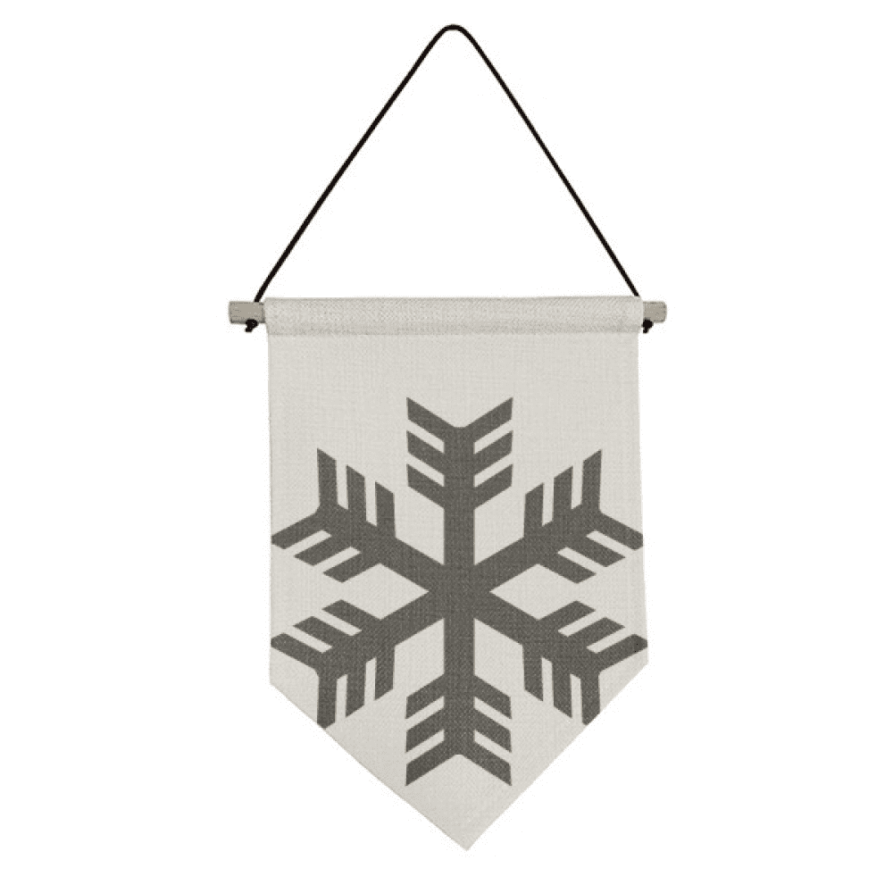 Blue Snowflake Winter Sport Outline Canvas Flag Hanging Wall Art Decor ...