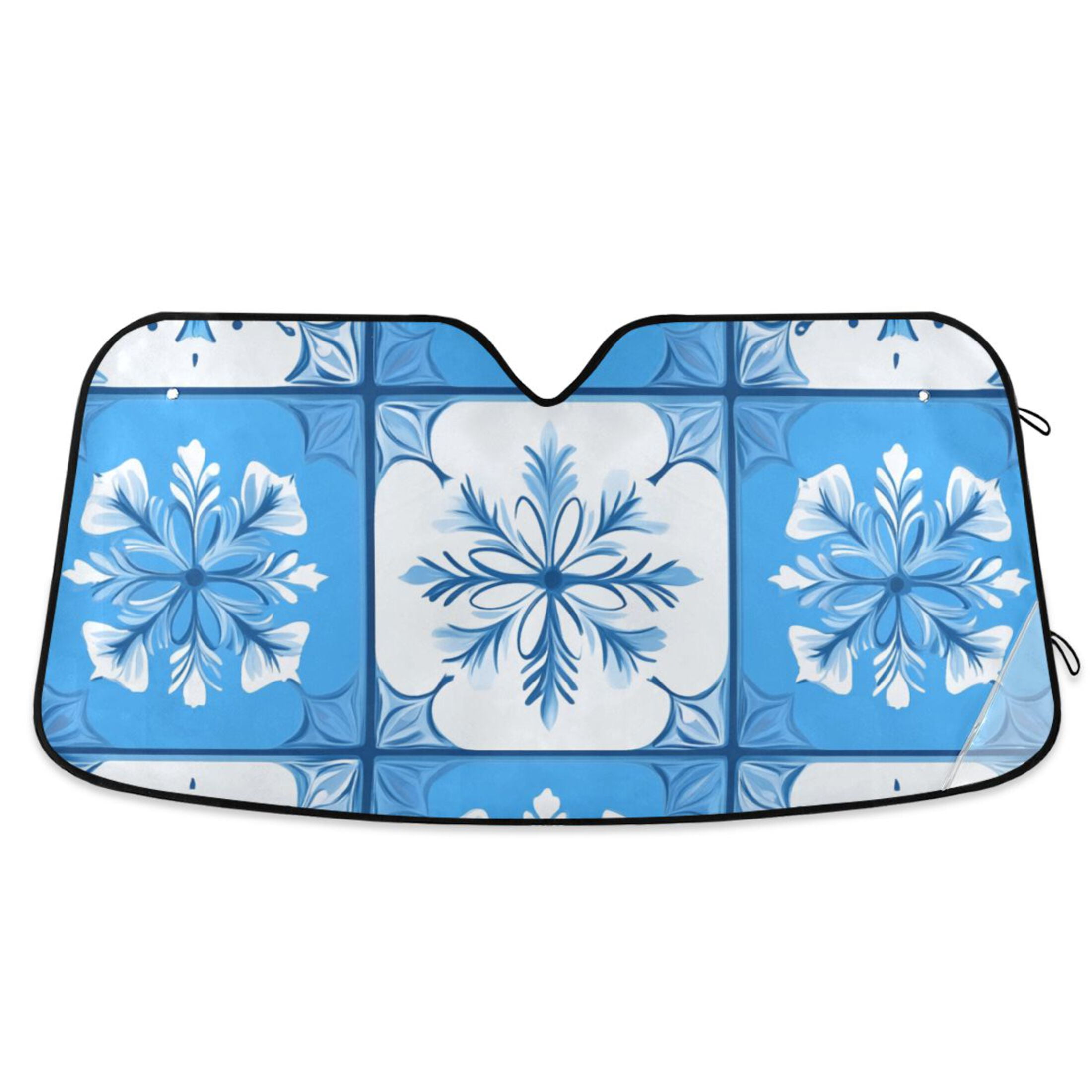 Blue Snowflakes Car Windshield Sun Shade Reflector Sunshade Foldable ...