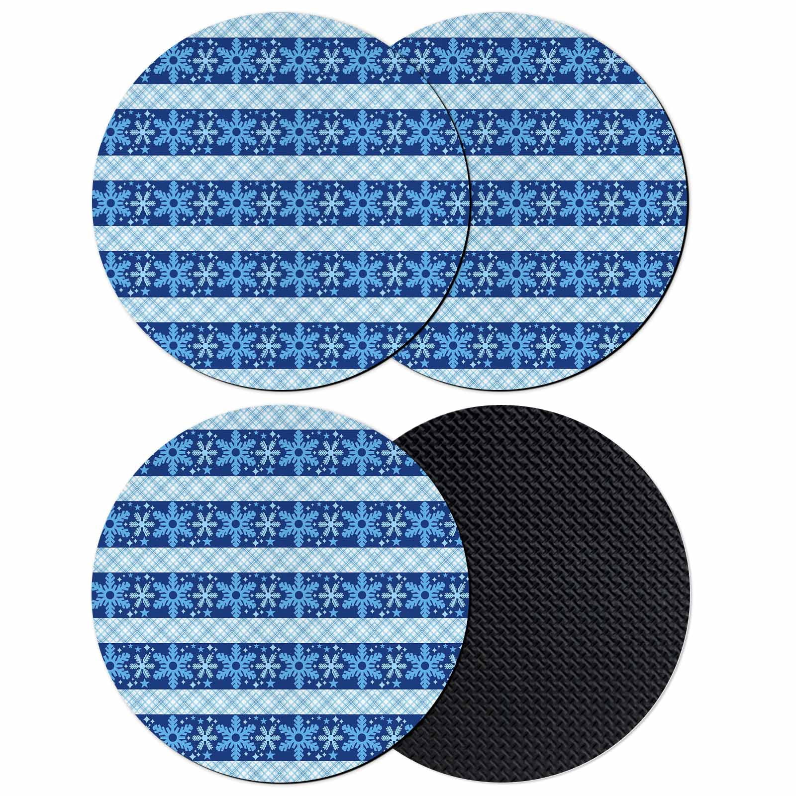 Blue Snowflakes Coasters Set of 4, Absorbent Coasters for Drinks ...