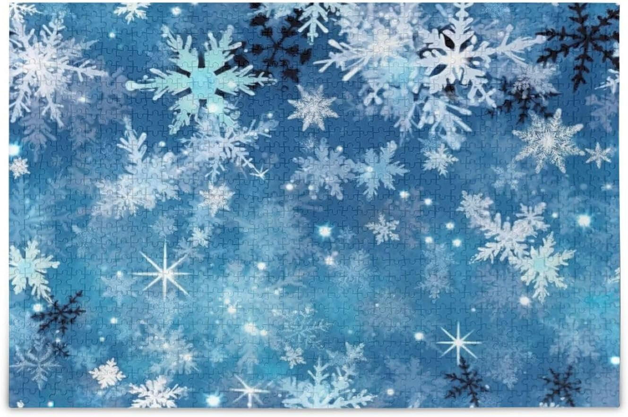Blue Snowflakes Jigsaw Puzzles 500 PiecesPuzzles for Adults Family Game ...