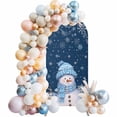 Blue Snowman Christmas Arch Backdrop Cover 6.6x3.3 Ft, Spandex Wedding ...