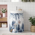 Blue Snowman Christmas Small Sink Skirt 10''x11'', Xmas Tree Forest ...