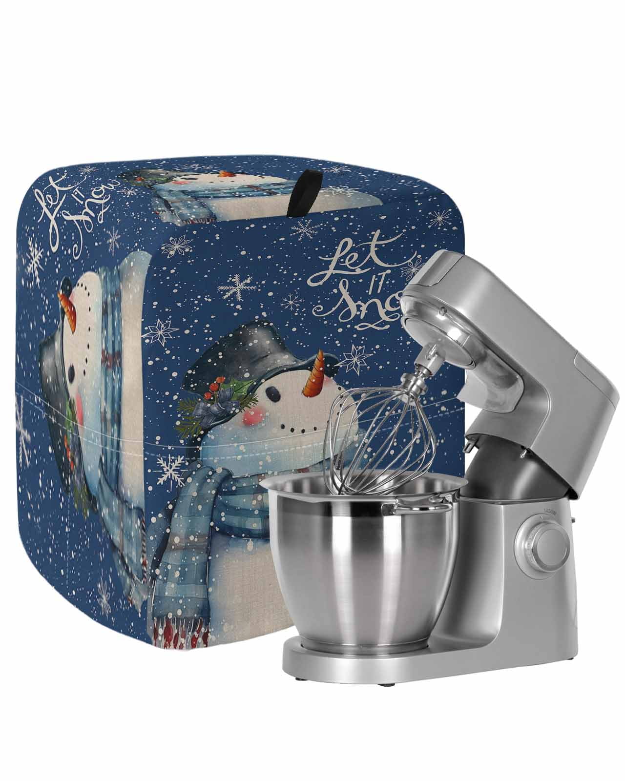 Blue Snowman Christmas Stand Mixer Dust Cover with Storage Pocket ...