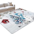 Blue Snowman Christmas Washable Rug 4x6 Area Rug for Living Room ...