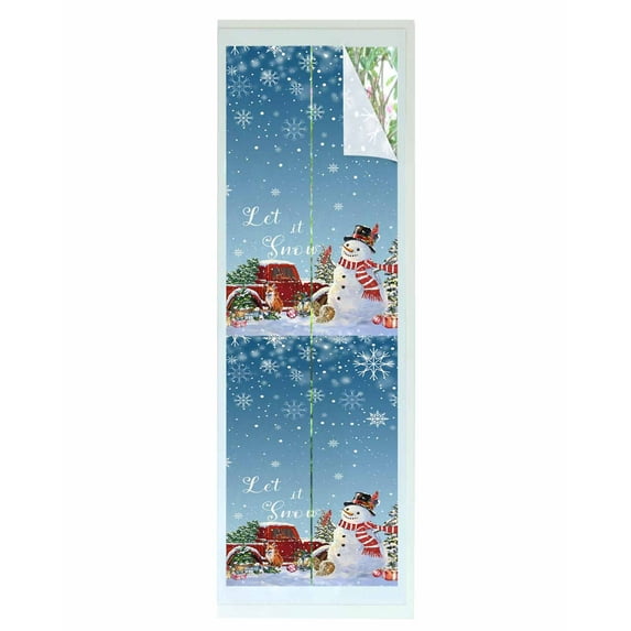 Blue Snowman Christmas Window Privacy Film Stained Glass Window Film ...