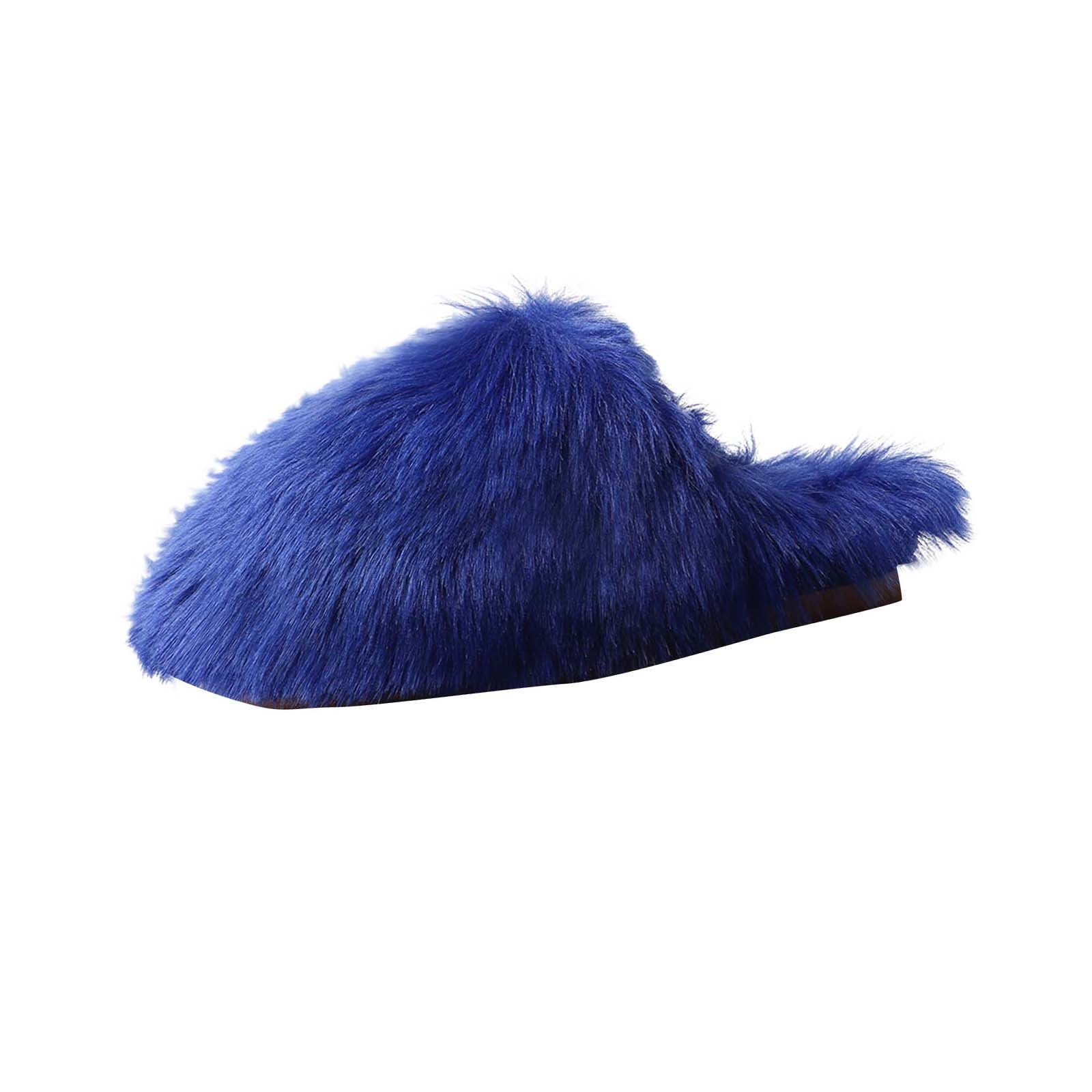 Blue Snug Slippers With Plush Finish And Secure Toe For A Comfortable ...