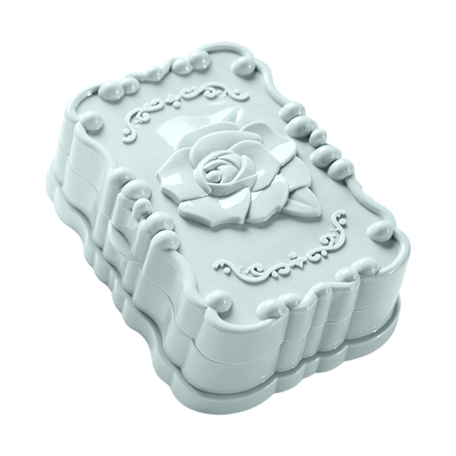 Blue Soap Dish With Lid, Bathroom Soap Holder, Draining Soap Box With ...