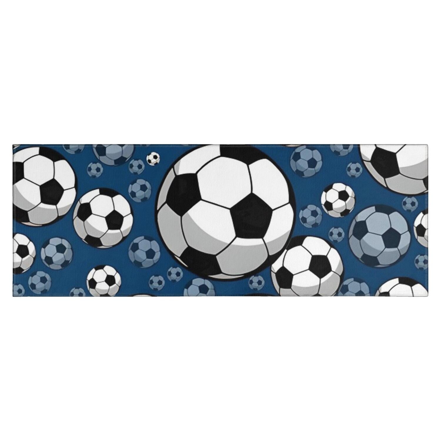 Blue Soccer Balls Pattern Kitchen Rug Mat,Kitchen Runner Rugs Non Skid ...