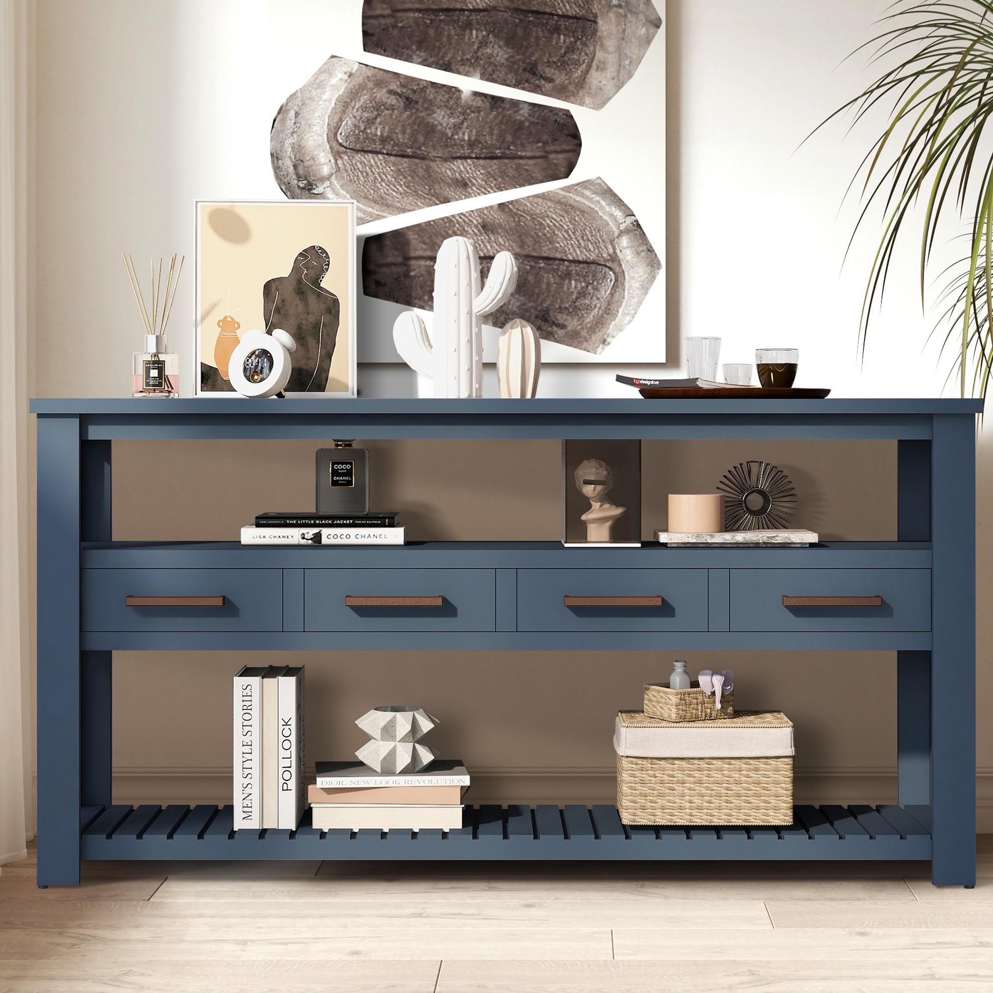 Bestier Narrow Console Table Buffet Sideboard Side Desk Entryway Table ...