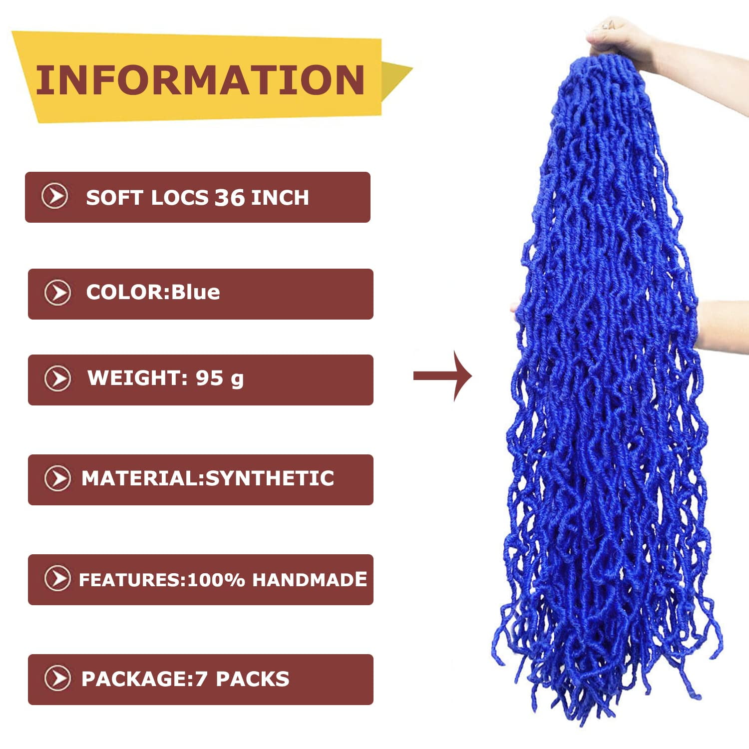 Blue Soft Locs 36 Inch Blue Faux Locs Crochet Hair For Black Women New ...