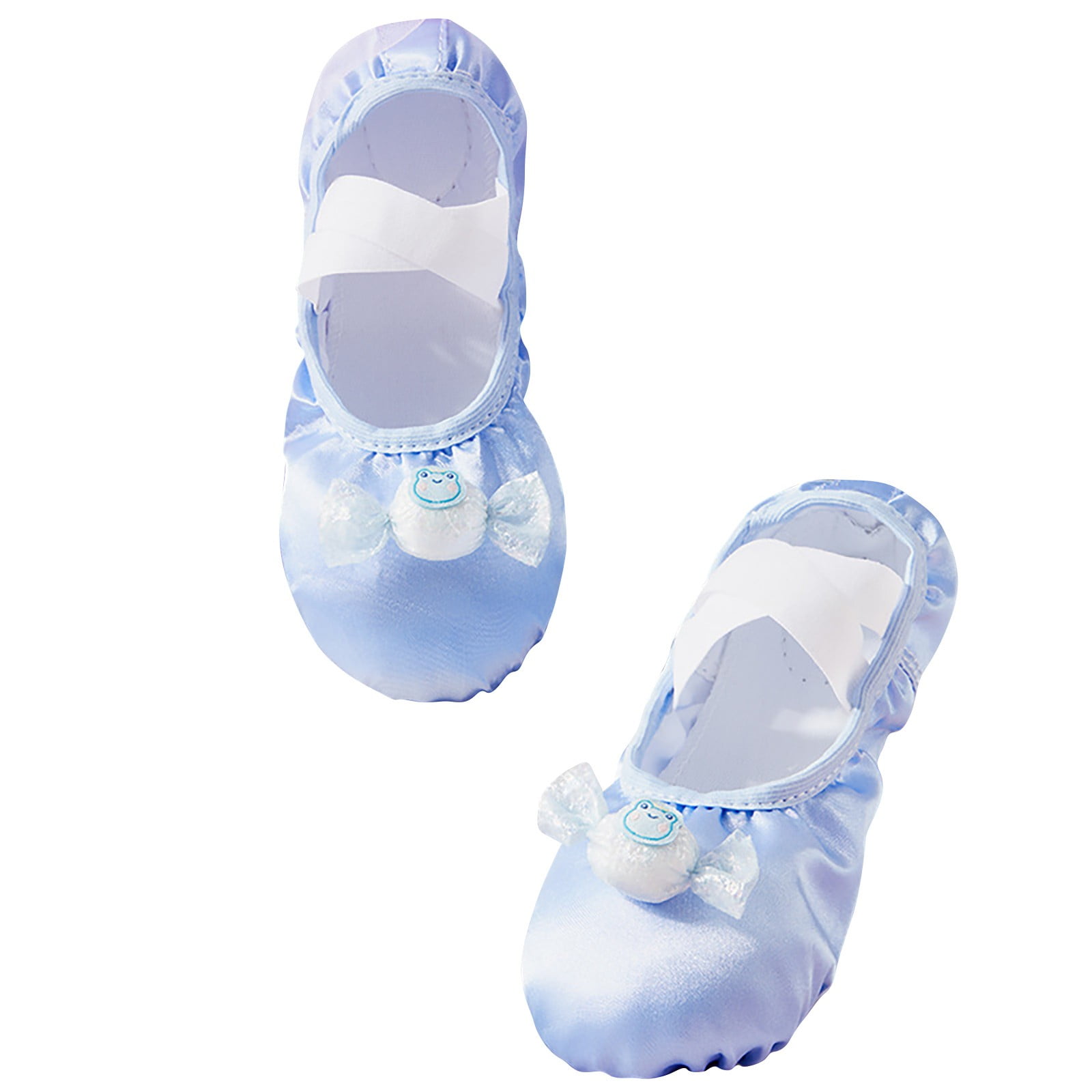 Blue Soft Sole Dance Shoes For Girls Satin Upper, Designed For Practice ...