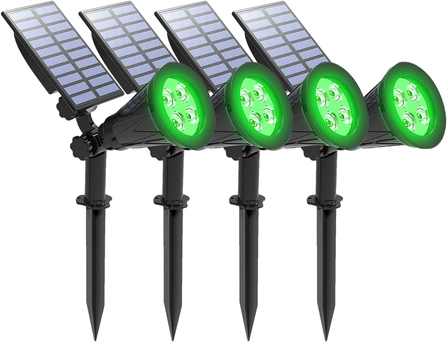 Blue Solar Spotlights, IP65 Waterproof 4 LED Solar Lights, Auto-on/Off ...