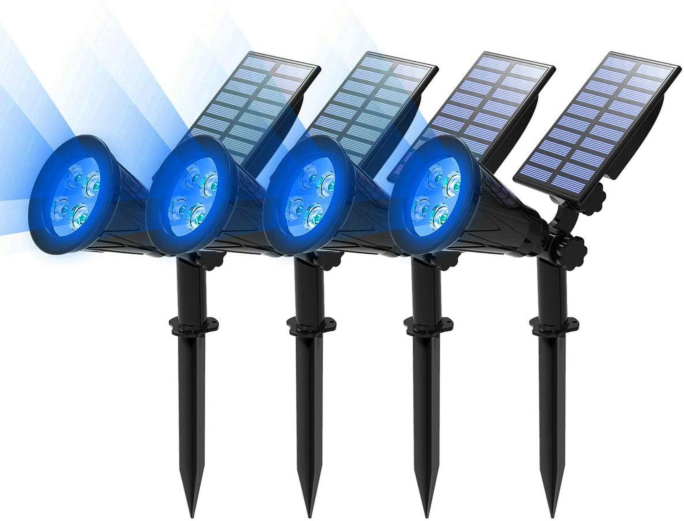 Blue Solar Spotlights, Solar Landscape Spotlights Outdoor Waterproof ...