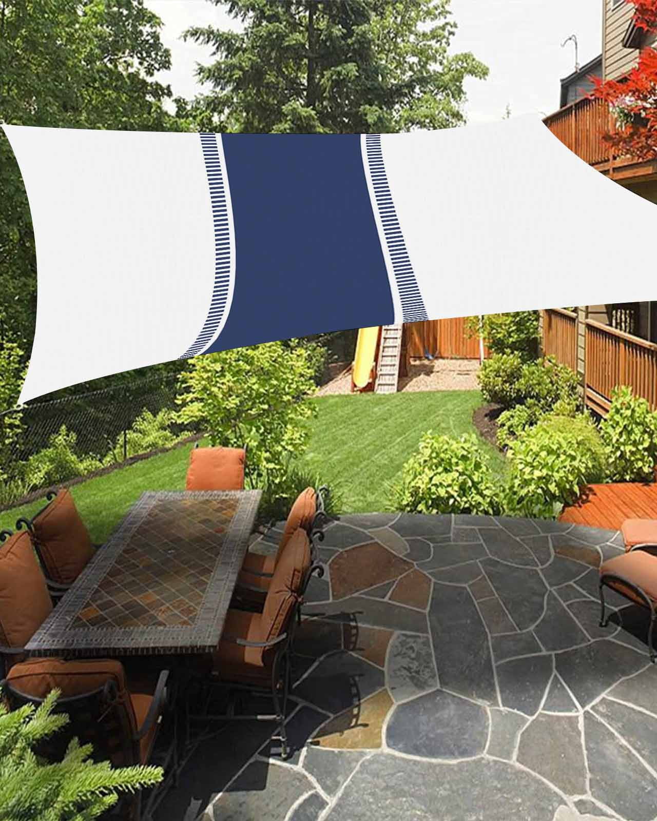Blue Solid Color Texture Sun Sail Shades Rectangle Canopy,Sunlight ...