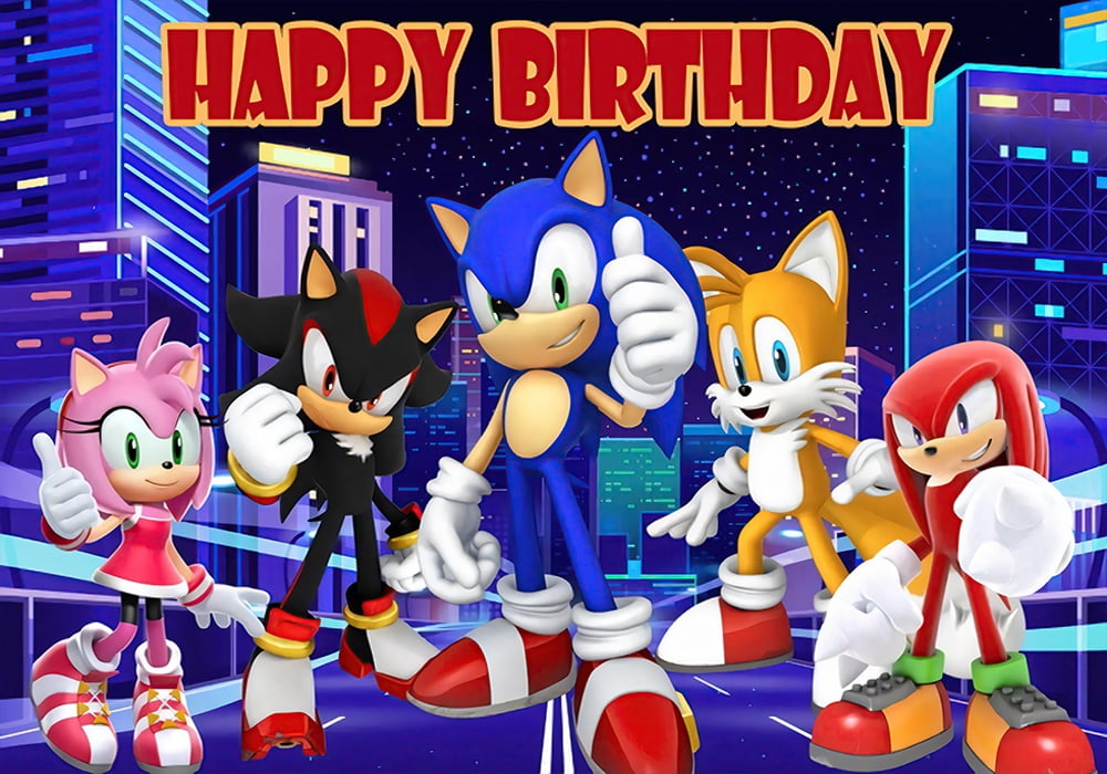 Blue Sonic Birthday Party Background Decoration Boy Birthday Party ...