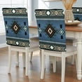 Blue Southwest Chair Back Covers, Farmhouse Boho Aztec Abstract ...