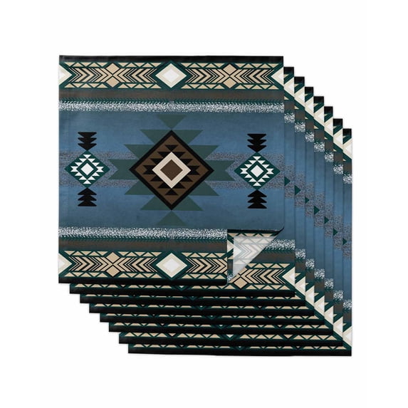 Blue Southwest Cloth Napkins Set of 8 Reusable Dinner Napkins ...