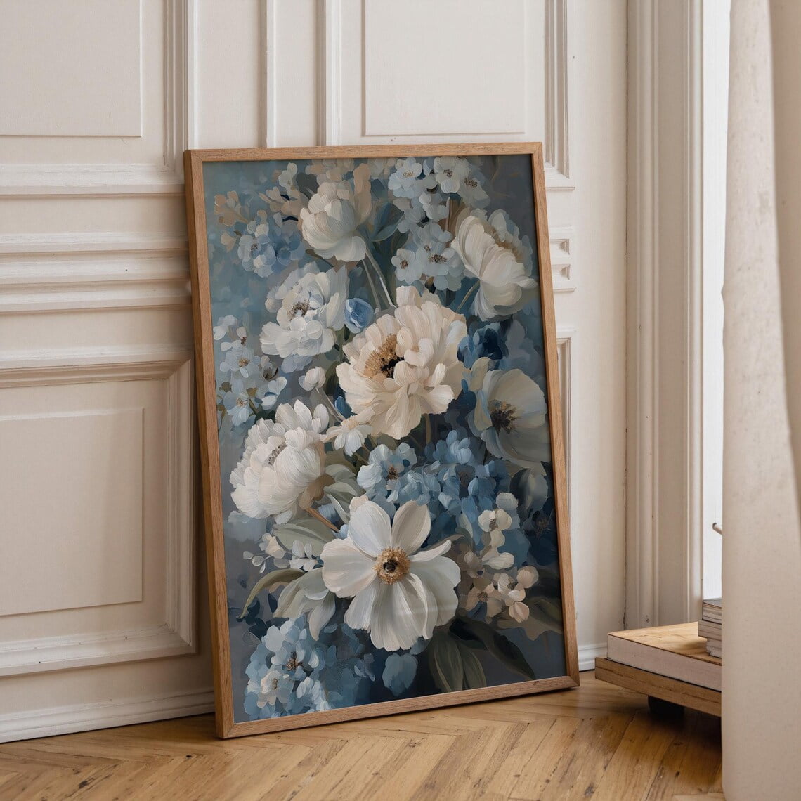 Blue Southwest Floral Moody Desert Botanical Boho Flower Poster ...