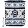 Blue Southwestern Shower Curtain for Bathroom, Native Aztec Ethnic ...