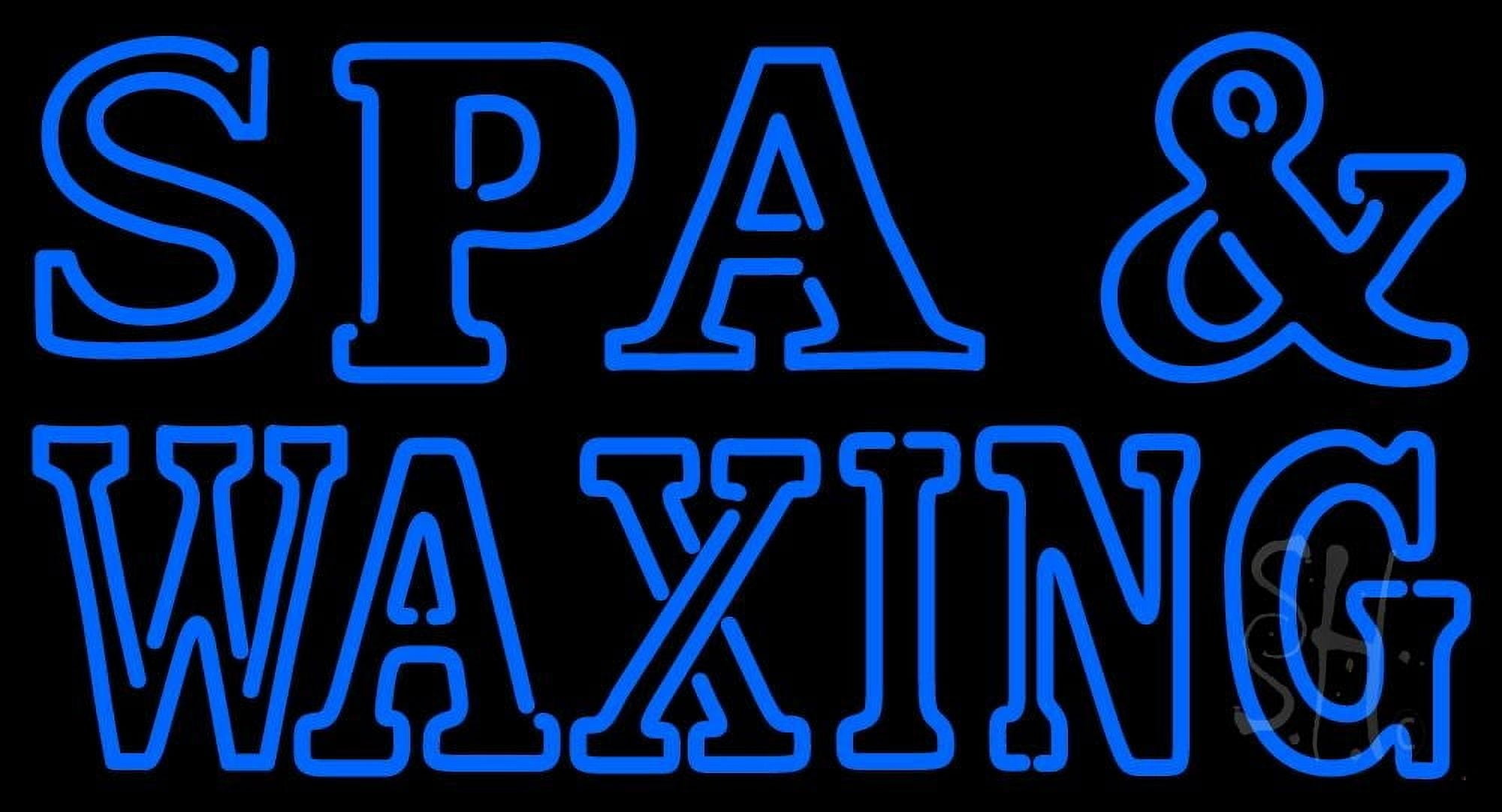 Blue Spa And Waxing LED Neon Sign 20 x 37 - inches, Black Square Cut ...