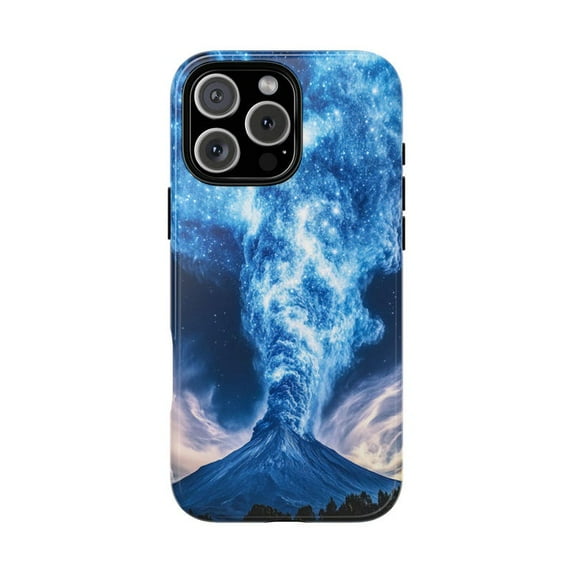 Blue Space Dust Stellar Volcano Graphic Phone Case for iPhone 11,12,13 ...