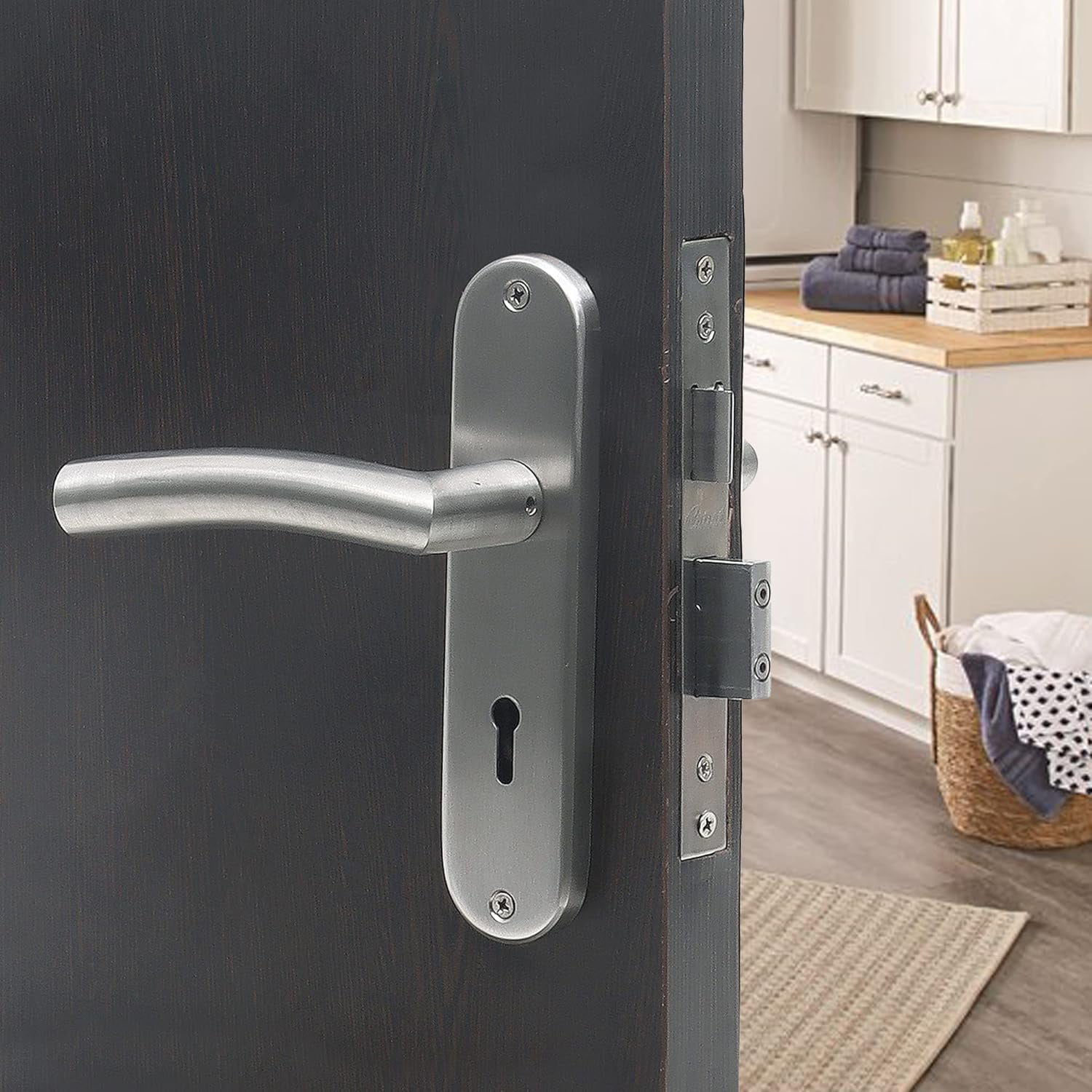 Blue Space Premium Round 8 Ky Plate Mortise Door Lock Handle SetMortise ...