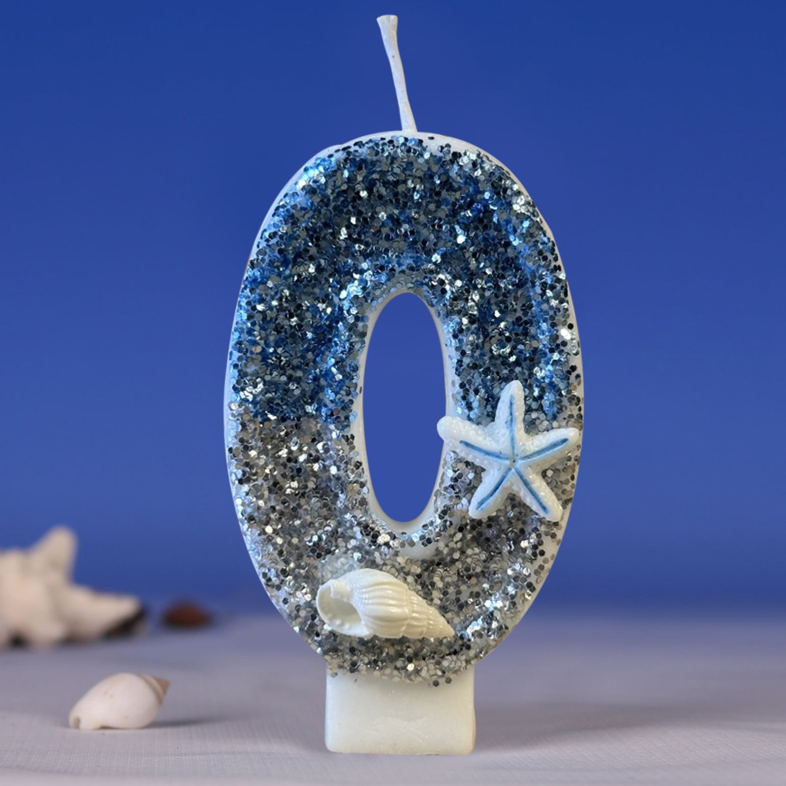 Blue Sparkle Birthday Number Candle 0-9 | Wax Digital Cake Topper for ...