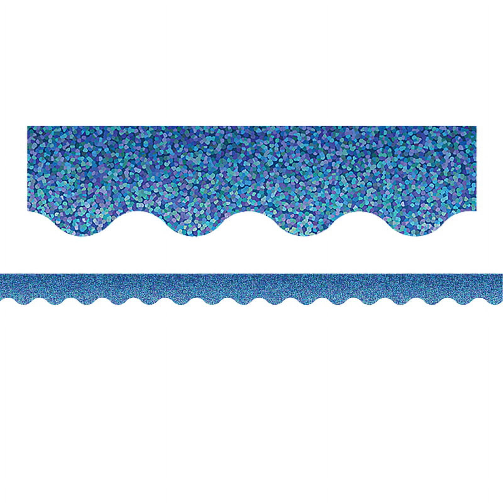 Blue Sparkle Scalloped Border Trim, 35 Feet | Bundle of 10 Packs ...