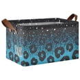 Blue Sparkly Glitter Leopard Collapsible Storage Bin Open Home Shelf ...