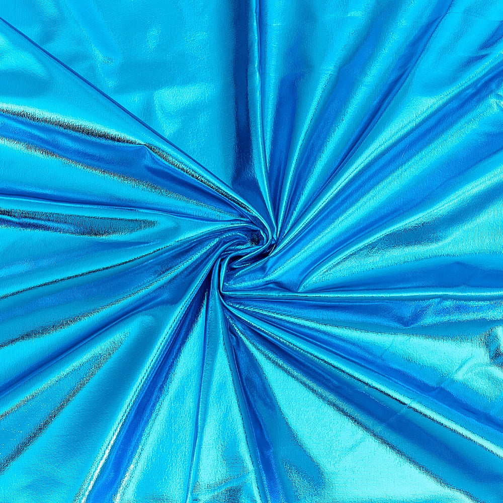 Blue Sparkly Hologram Spandex Fabric 39.4×59.8 inch Shiny Polyester ...