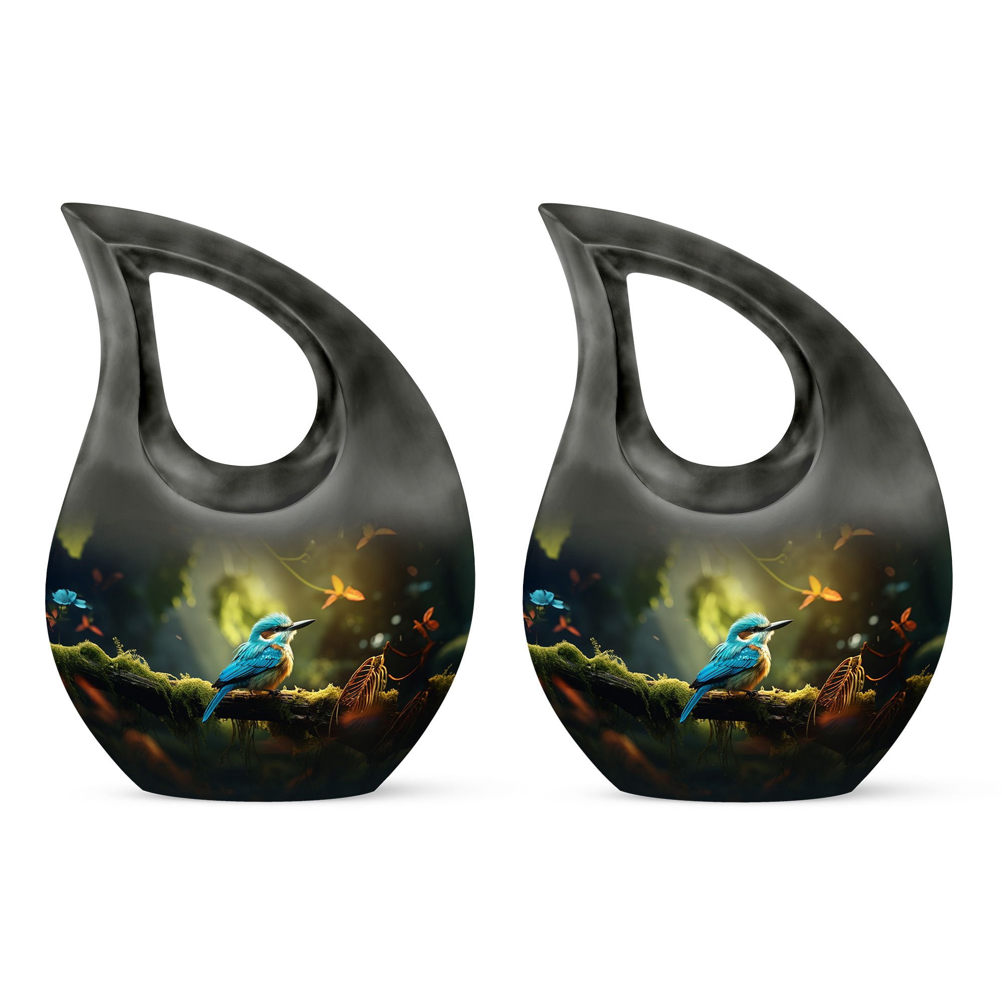 Blue Sparrow in Green Forest - Loss Memorial Urns - Funeral Urns for ...