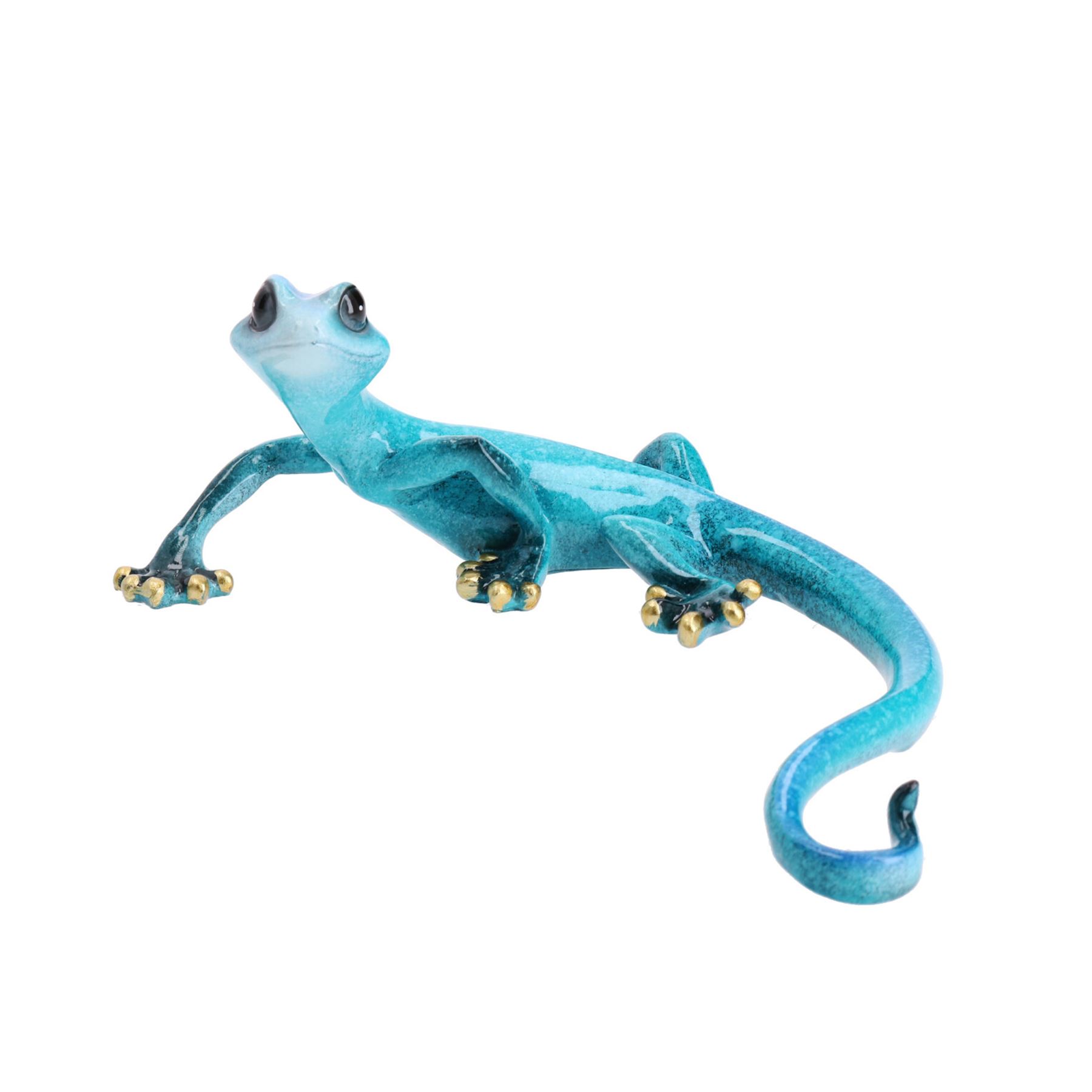 Blue Speckled Gecko Lizard Resin Wall Shed Sculpture Decor Statue ...
