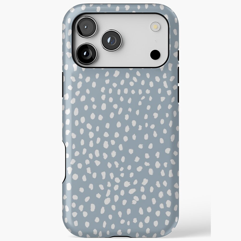 Blue Speckled Pattern Minimalist AbstractPhone Case for iPhone 11 to 17 ...