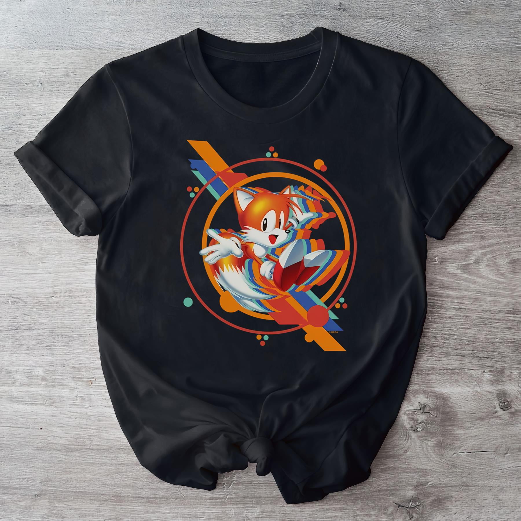 Blue Speedster & Fox Friend Shirt, Retro Pixel Game Graphic Tee ...