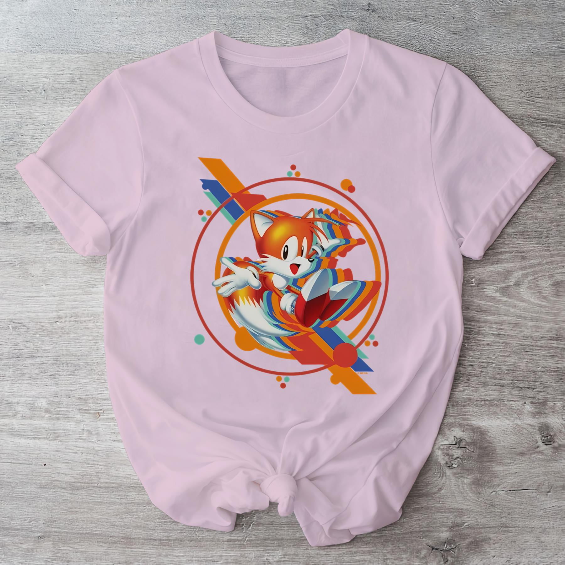 Blue Speedster & Fox Friend Shirt, Retro Pixel Game Graphic Tee ...