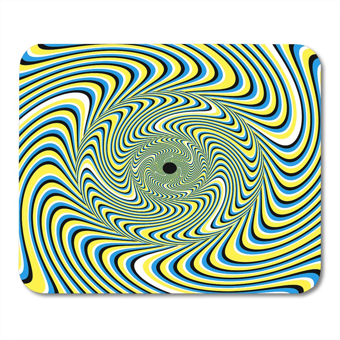 Blue Spin Swirlpool Yellow Pattern Motion Swirl Wavy Vortex Mousepad ...