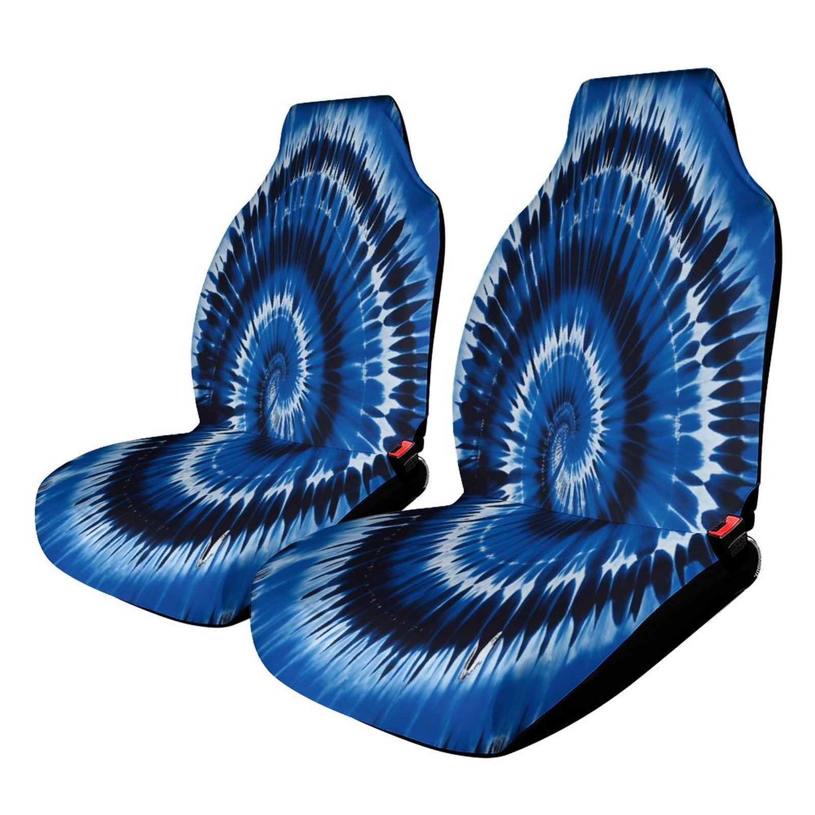 Blue Spiral Tie-dye Pattern Car Seat Covers Car Accessories Pack of 2 ...