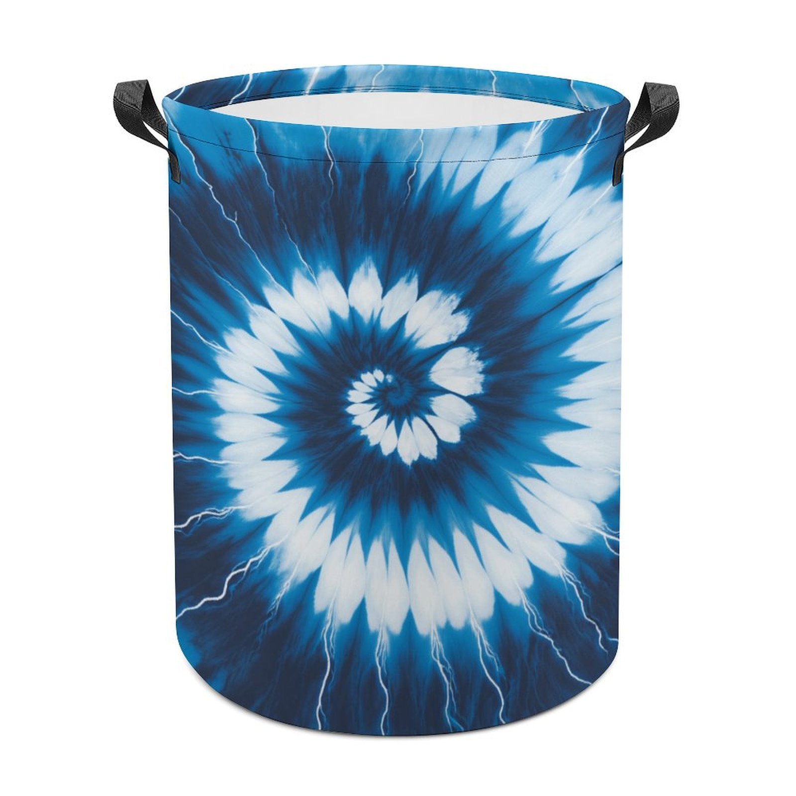 Blue Spiral Tie-dye PatternLaundry Basket Collapsible Clothing Hamper ...