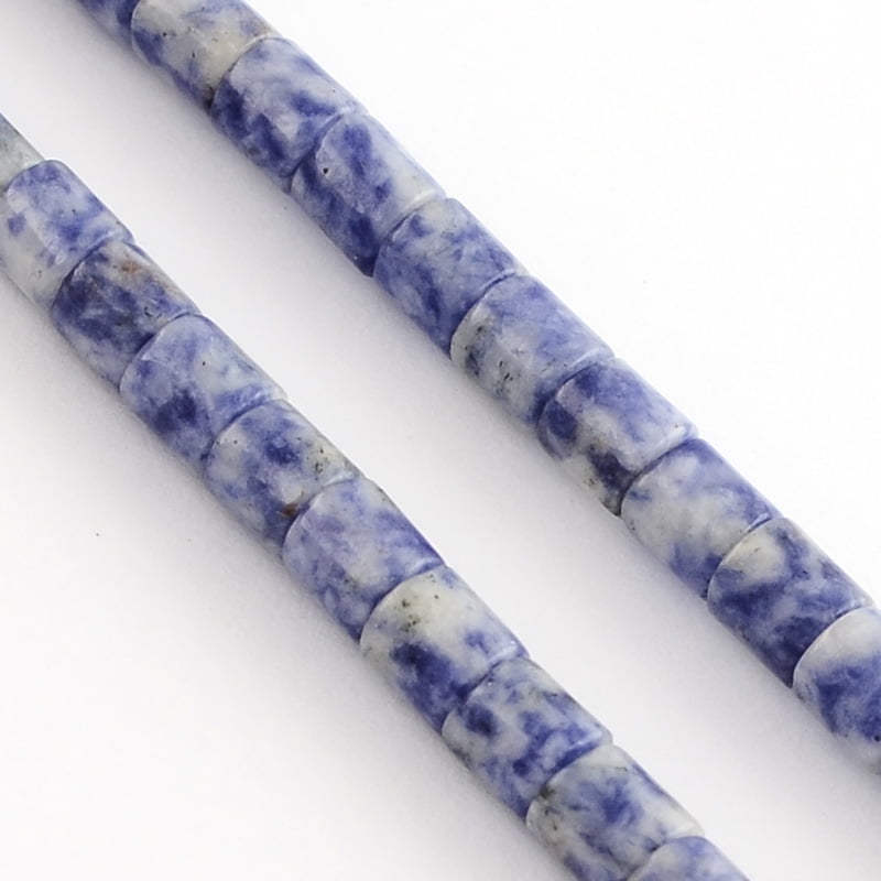Blue Spot Jasper Bead Strands Column Blue 6x6mm Hole: 1mm about 66pcs ...