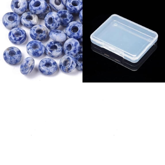 Blue Spot Jasper European Large Hole Beads Rondelle 10x4.5mm Hole: 4mm ...