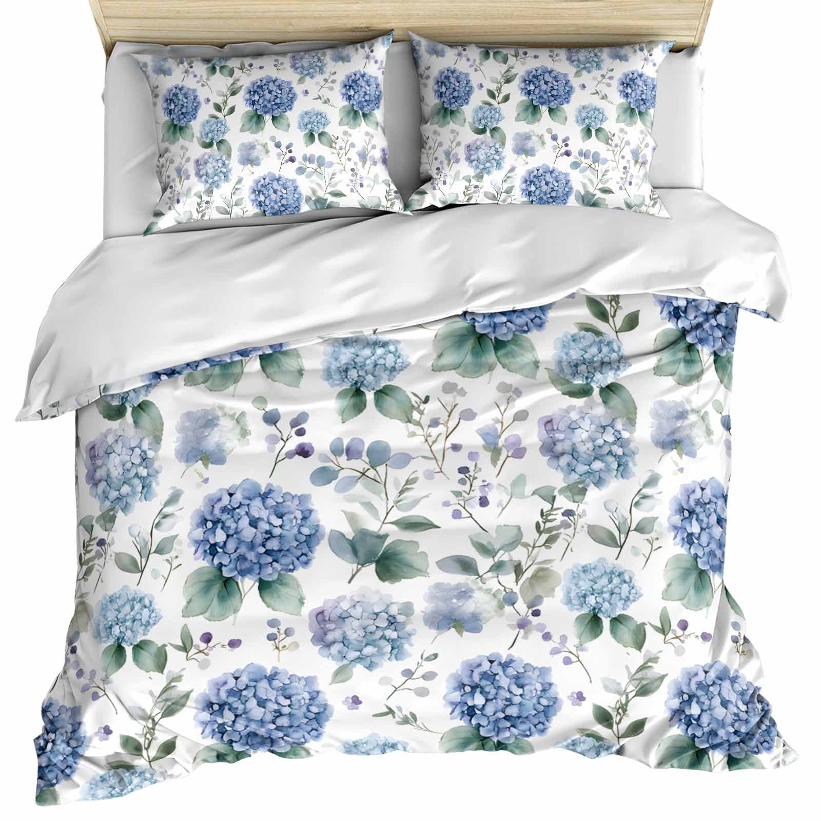 Blue Spring Floral Bedding 3 Piece Duvet Cover Set Twin Size ...