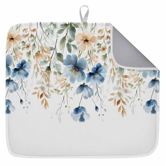 Blue Spring Floral Dish Drying Mat for Kitchen Counter,Weeping ...
