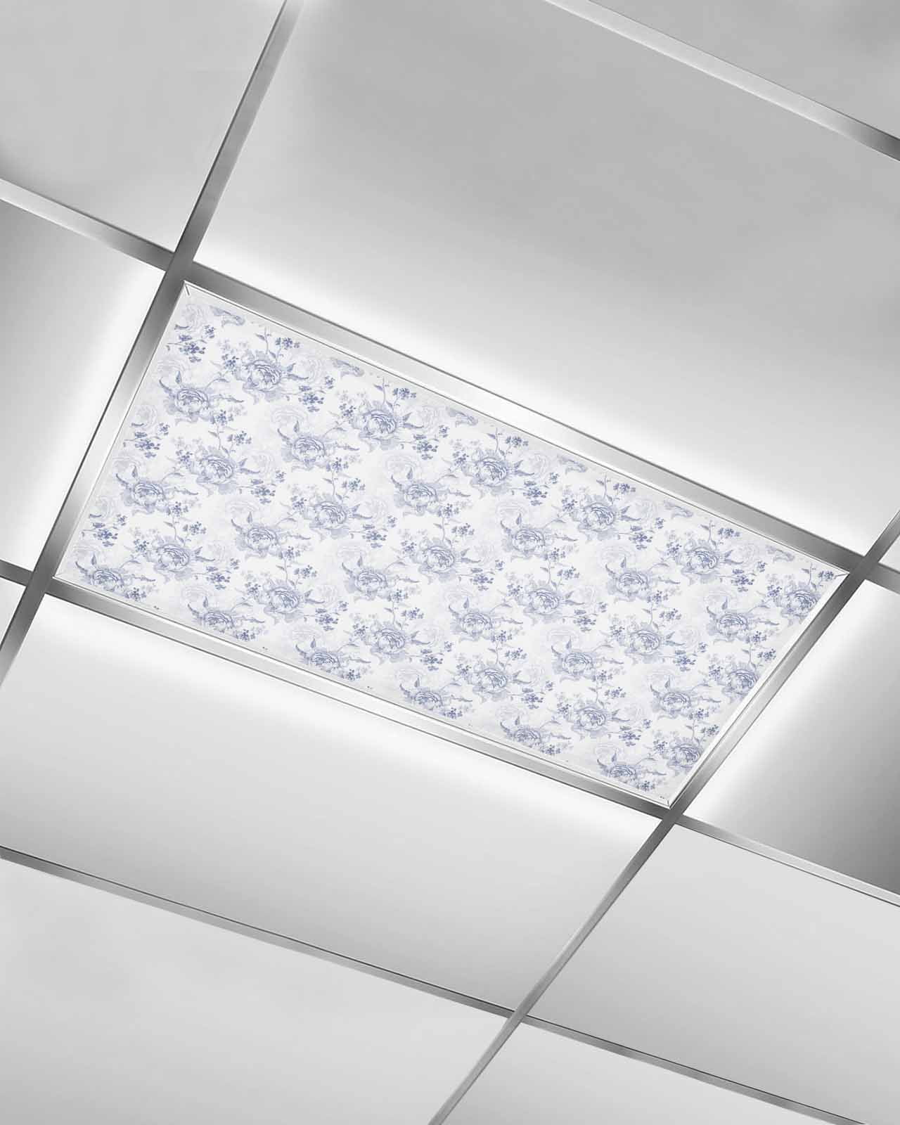 Blue Spring Floral Fluorescent Light Covers for Ceiling Lights 4x2 feet ...