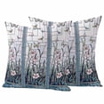 Blue Spring Floral Outdoor Pillow Covers 24"x24" Set of 2, Waterproof ...